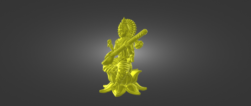 Indian Goddess Saraswati STL file - Pinshape