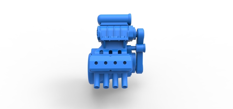 Diecast engine for Hot rod Version 3 Scale 1:25 - Pinshape