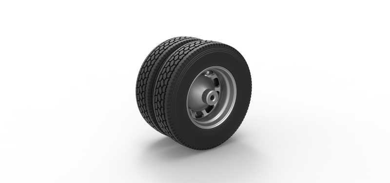 Rear custom wheel of semi truck Version 5 Scale 1:25 - Pinshape