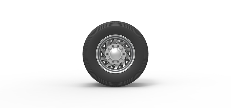 Rear custom wheel of semi truck Version 7 Scale 1:25 - Pinshape