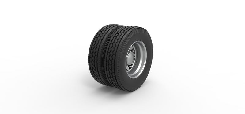 Rear custom wheel of semi truck Version 14 Scale 1:25 - Pinshape