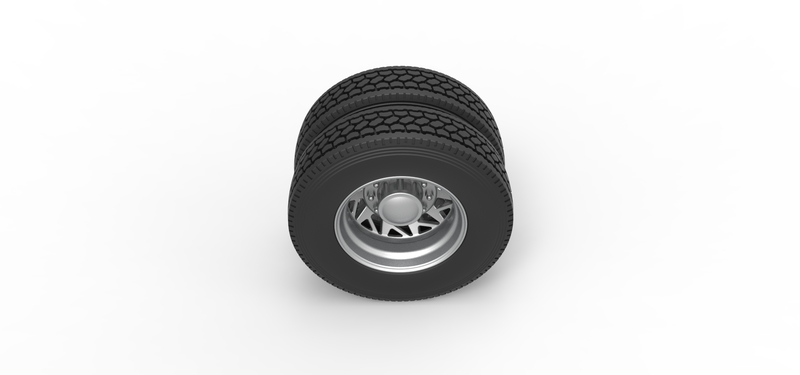 Rear custom wheel of semi truck Version 14 Scale 1:25 - Pinshape