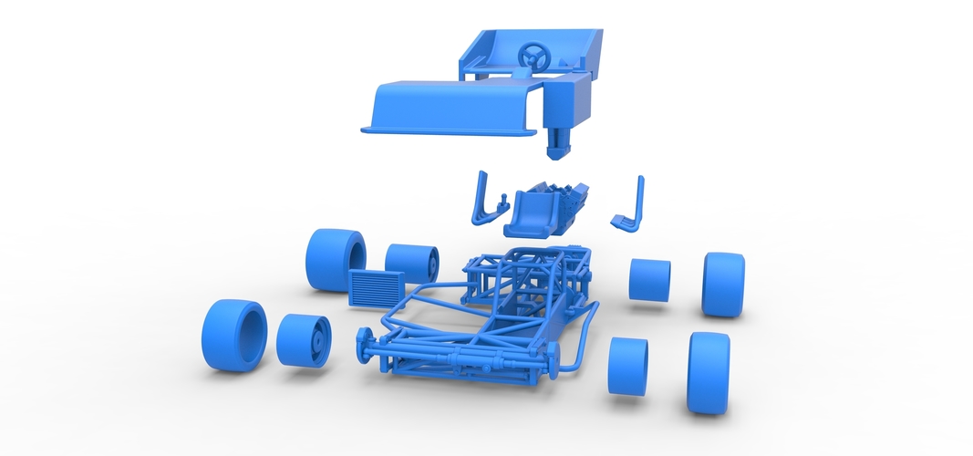 3D Printed Supermodified rear engine race car 1:25 by CosplayItemsRock ...