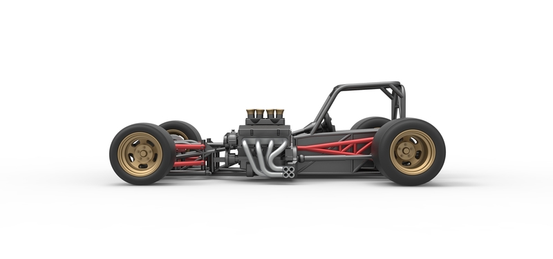 Supermodified front engine race car Base 1:25 - Pinshape