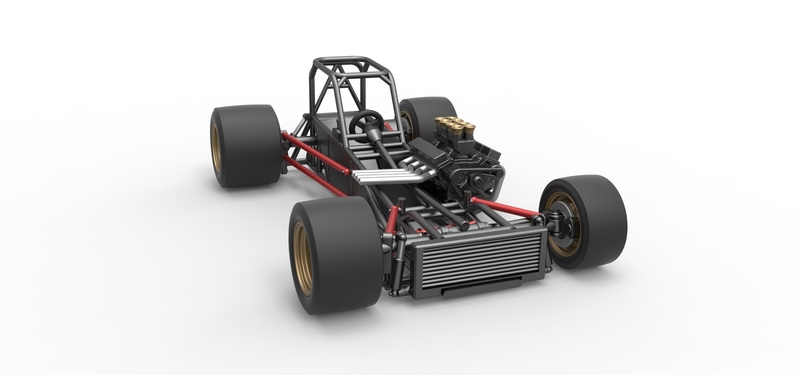 Supermodified front engine race car Base 1:25 - Pinshape