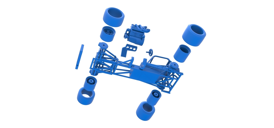 3D Printed Supermodified front engine race car Base 1:25 by ...