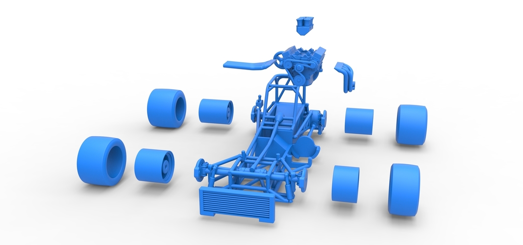 3D Printed Supermodified front engine race car Base 1:25 by ...