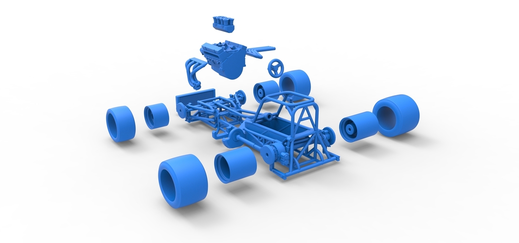 3D Printed Supermodified front engine race car Base 1:25 by ...
