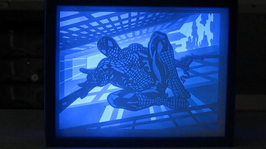3D Printed spiderman lightbox by jesus lopez norte | Pinshape