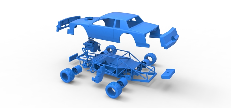 Vintage dirt late model race car 1:25 - Pinshape