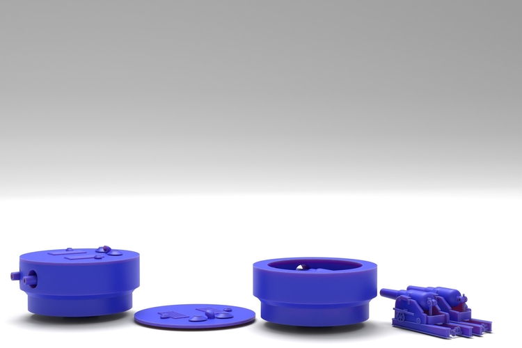 3D Printed Turret Coles system RML gun 10-inch 18-ton by Artur ...