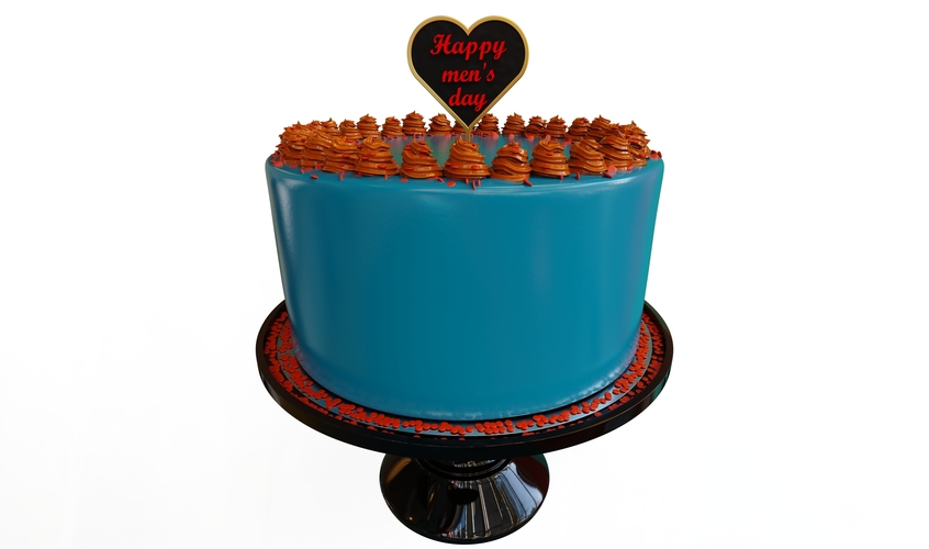 3D Printed HAPPY MEN'S DAY CAKE TOPPER by Sigma Designer | Pinshape