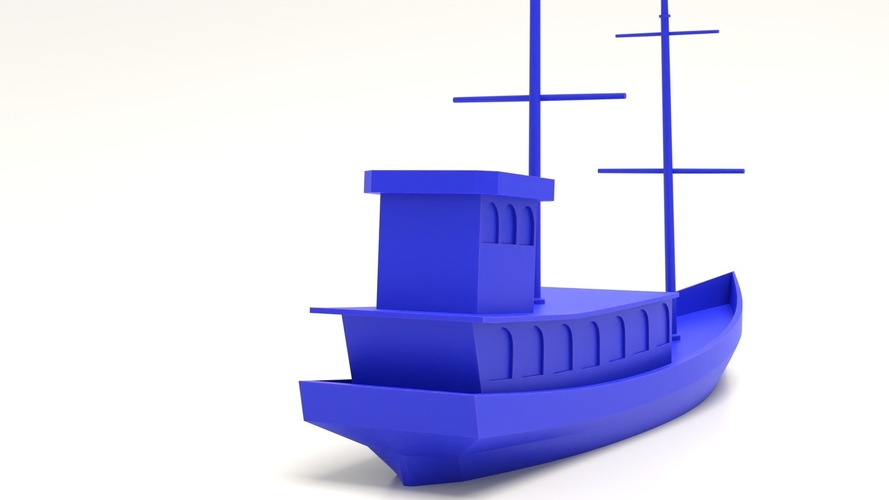 3D Printed Pirate - a simple model of a cruise ship from Kolobrzeg ...
