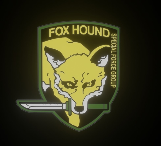 3D Printed FOX HOUND LOGO by FJV3d | Pinshape