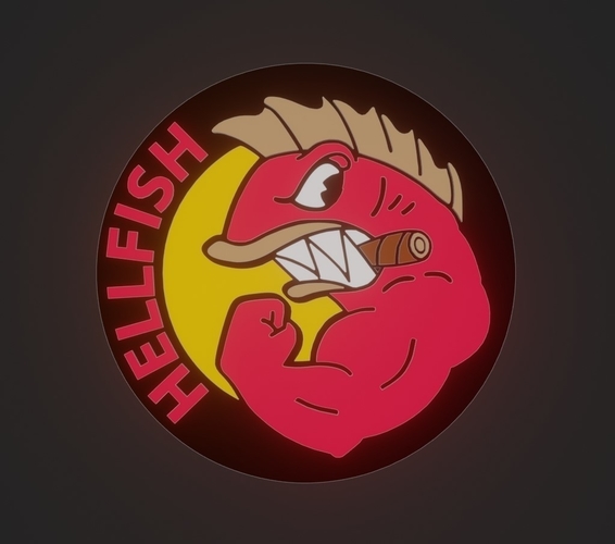 3D Printed HELLFISH LOGO by FJV3d | Pinshape