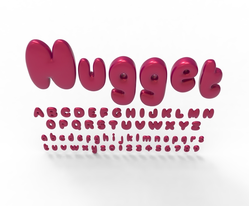 Nugget Alphabet and numbers - Pinshape