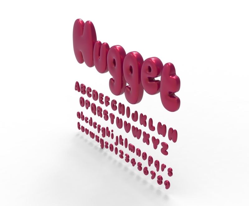 Nugget Alphabet and numbers - Pinshape