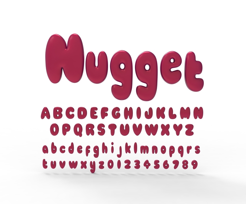 Nugget Alphabet and numbers - Pinshape