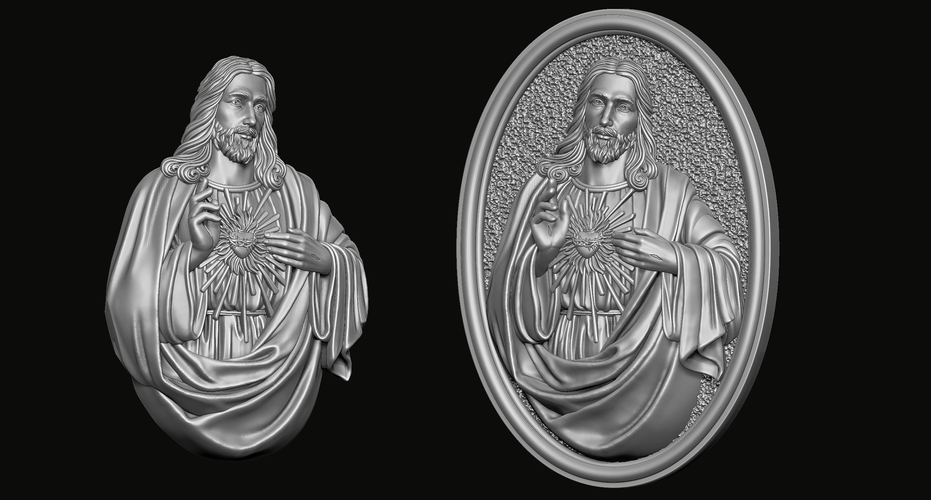 3D Printed Jesus with Sacred Heart Pendant 3D print model by DT ...