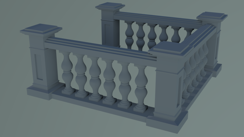 Balustrade railing 3D - Pinshape