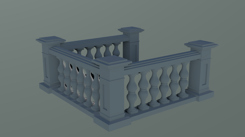 Balustrade railing 3D - Pinshape