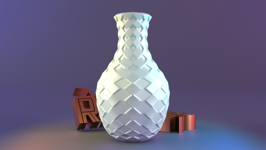 3D Printed Rhombus patterned vase by rexer_3d | Pinshape
