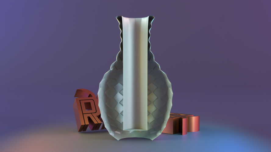 3D Printed Rhombus patterned vase by rexer_3d | Pinshape