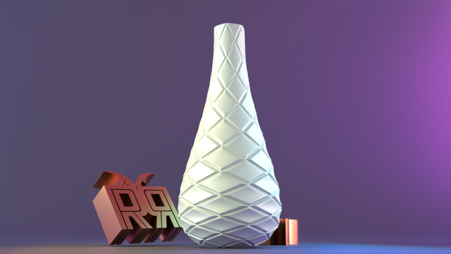 3D Printed Rhombus patterned vase 02 by rexer_3d | Pinshape