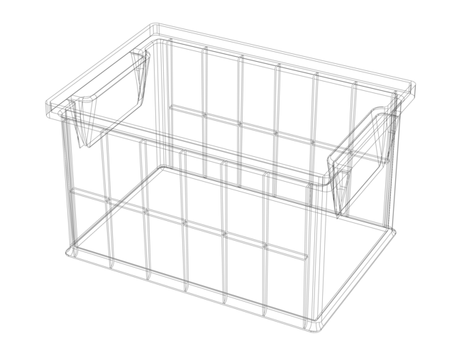 3d Printed Stackable Storage Bin Capacity 2 Litres By Mr Anycad Pinshape