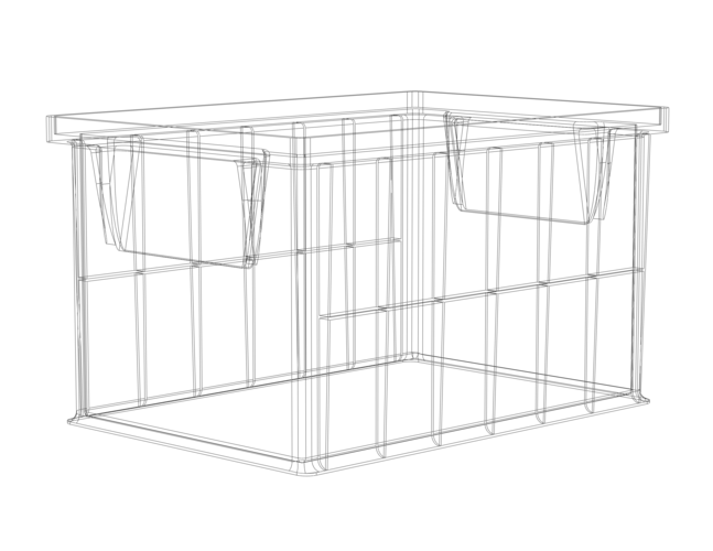 3d Printed Stackable Storage Bin Capacity 2 Litres By Mr Anycad Pinshape