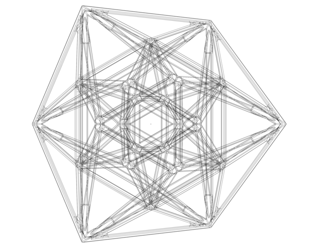 3D Printed Wireframe Shape Geometric 24-Cell by MR.AnyCAD | Pinshape