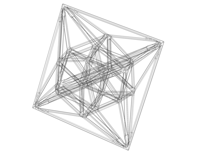 3D Printed Wireframe Shape Geometric 24-Cell by MR.AnyCAD | Pinshape