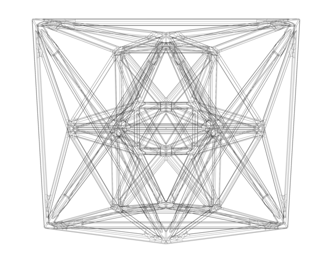 3D Printed Wireframe Shape Geometric 24-Cell by MR.AnyCAD | Pinshape