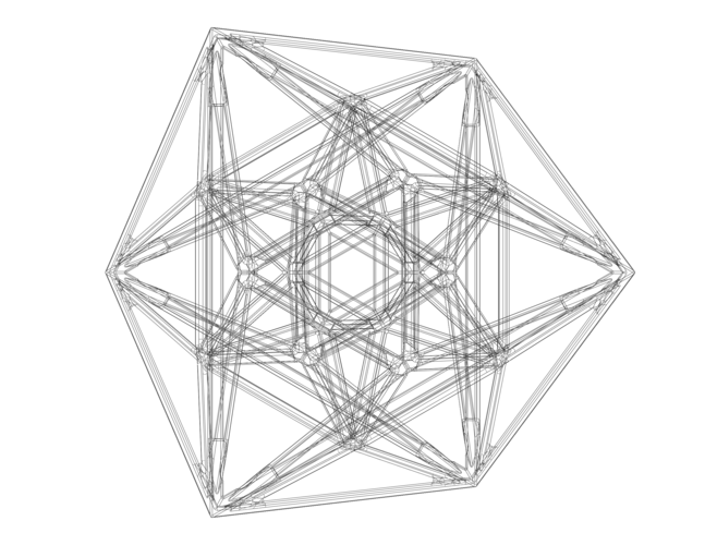 3D Printed Wireframe Shape Geometric 24-Cell by MR.AnyCAD | Pinshape