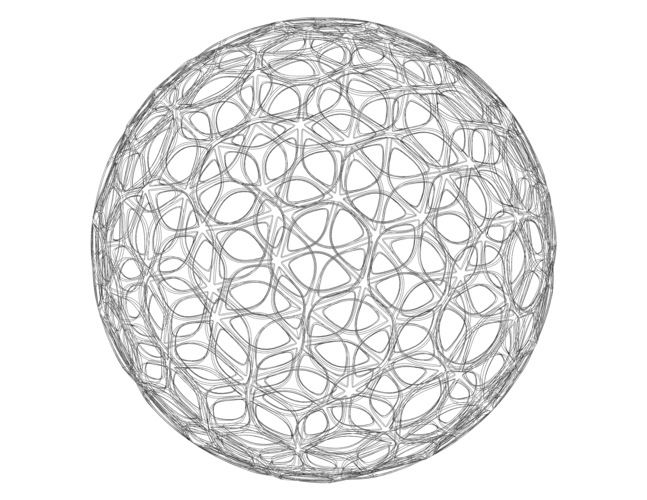 3D Printed Wireframe Shape Geometric Leaf Pattern Ball by MR.AnyCAD ...