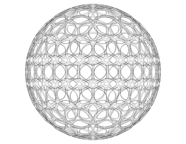 3D Printed Wireframe Shape Geometric Leaf Pattern Ball by MR.AnyCAD ...