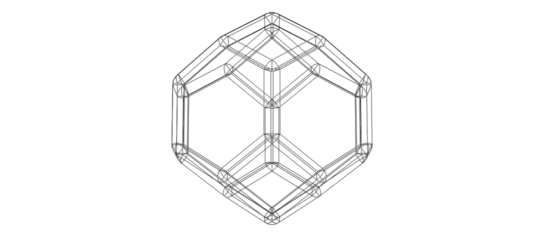 3D Printed Wireframe Shape Truncated Octahedron by MR.AnyCAD | Pinshape