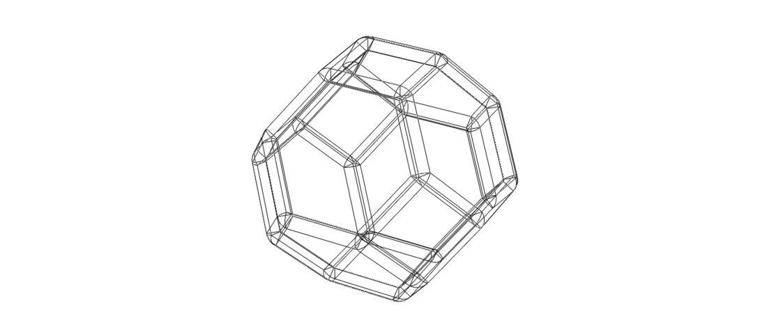 3D Printed Wireframe Shape Truncated Octahedron by MR.AnyCAD | Pinshape