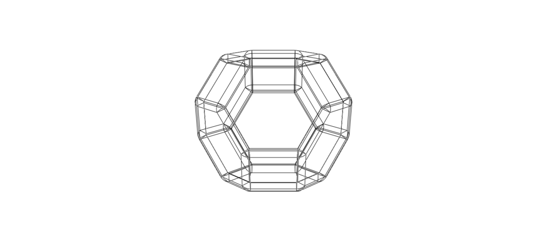 3D Printed Wireframe Shape Truncated Octahedron by MR.AnyCAD | Pinshape