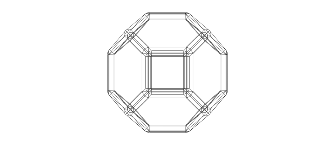 3D Printed Wireframe Shape Truncated Octahedron by MR.AnyCAD | Pinshape