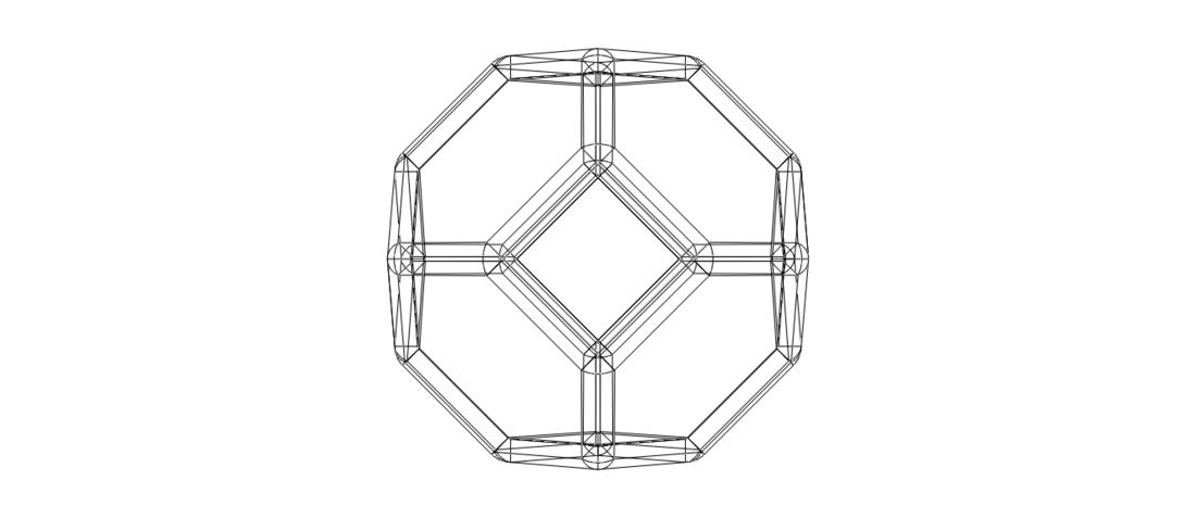3D Printed Wireframe Shape Truncated Octahedron by MR.AnyCAD | Pinshape