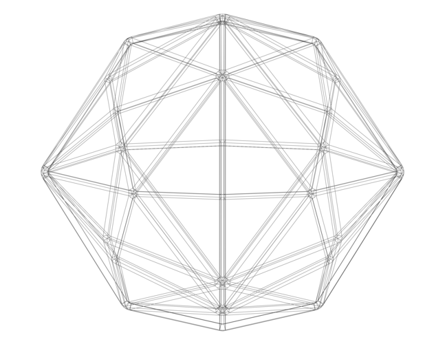 3D Printed Wireframe Shape Disdyakis Dodecahedron by MR.AnyCAD | Pinshape