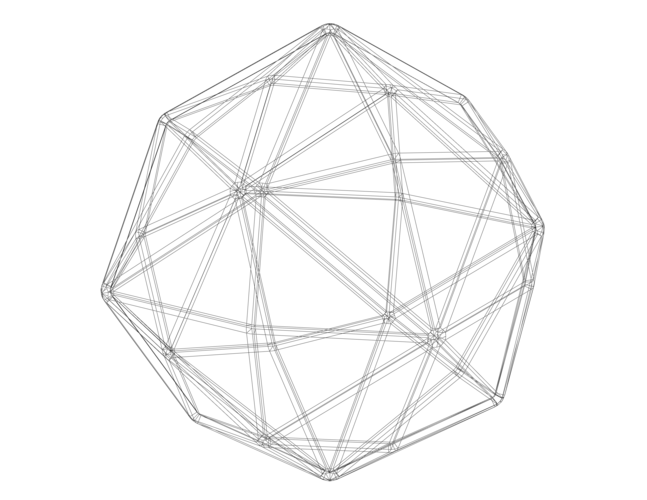 3D Printed Wireframe Shape Disdyakis Dodecahedron by MR.AnyCAD | Pinshape