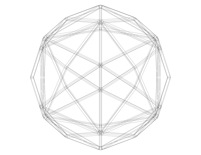 3D Printed Wireframe Shape Disdyakis Dodecahedron by MR.AnyCAD | Pinshape