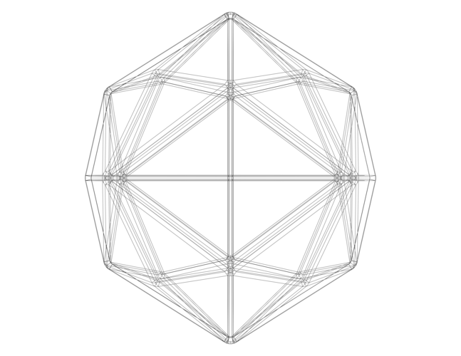 3D Printed Wireframe Shape Disdyakis Dodecahedron by MR.AnyCAD | Pinshape