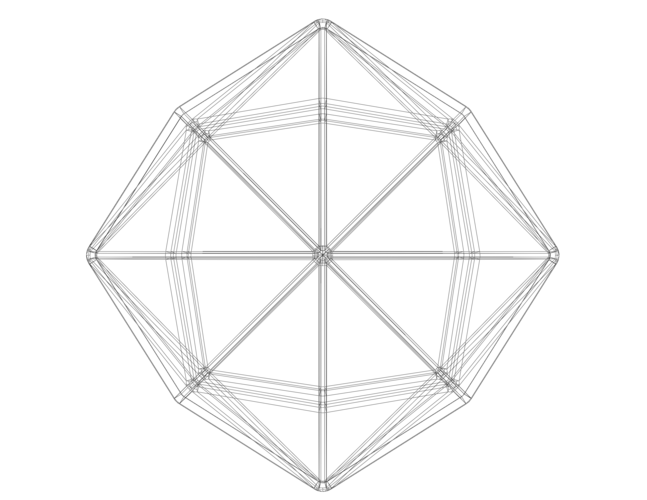 3D Printed Wireframe Shape Disdyakis Dodecahedron by MR.AnyCAD | Pinshape