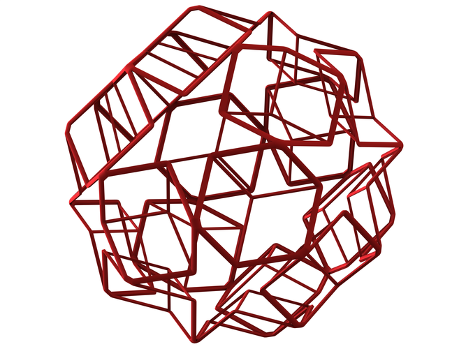 3D Printed Wireframe Shape Dodecadodecahedron by MR.AnyCAD | Pinshape