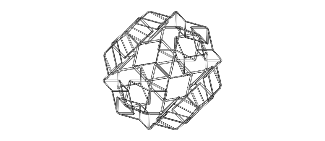 3D Printed Wireframe Shape Dodecadodecahedron by MR.AnyCAD | Pinshape