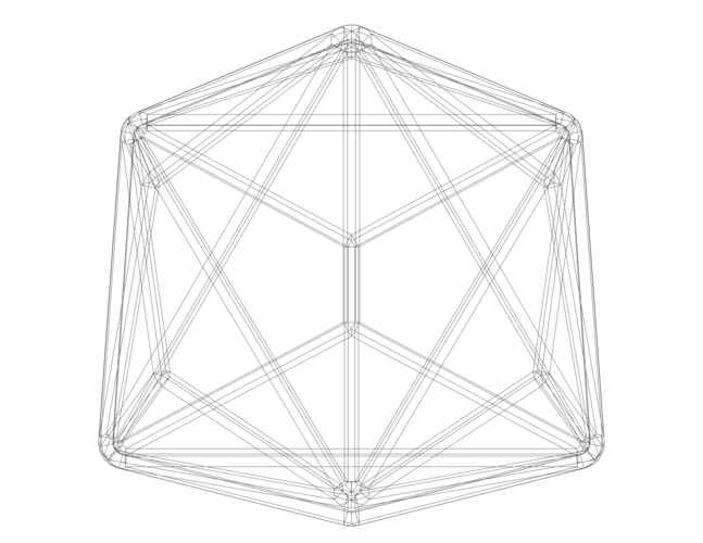 3D Printed Wireframe Shape Triakis Octahedron by MR.AnyCAD | Pinshape