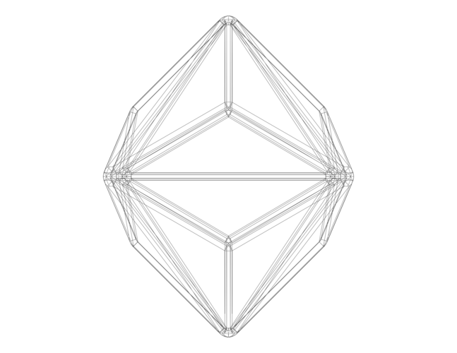 3D Printed Wireframe Shape Triakis Octahedron by MR.AnyCAD | Pinshape